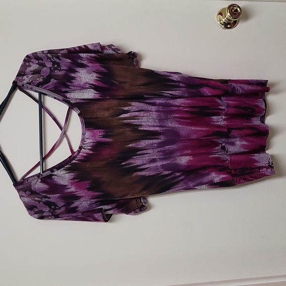 AB Studio | Tops | Ab Studio Silky Short Sleeve Top With Crossback ...